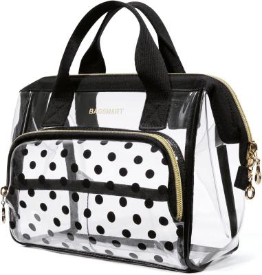 China Transparent PVC Makeup Bag Organizer 9.8x9x4.7 Inch Waterproof Travel Toiletry Case for sale