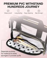 China Transparent PVC Makeup Bag Organizer 9.8x9x4.7 Inch Waterproof Travel Toiletry Case for sale