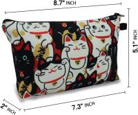 China Lucky Cat Cosmetic Bag Waterproof Travel Makeup Toiletry Organizer 7.3x2x5.1 inch for sale