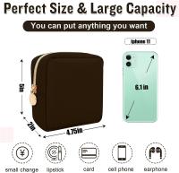 China Custom Nylon Mini Makeup Bag 0.1kg Lightweight Travel Cosmetic Pouch with Zipper for sale