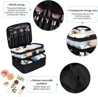 China Large Capacity Black Waterproof Polyester Cosmetic Bag 11x8.6x3.9 Inches for Travel for sale