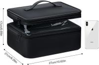 China Large Capacity Black Waterproof Polyester Cosmetic Bag 11x8.6x3.9 Inches for Travel for sale