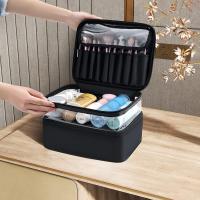 China Large Capacity Black Waterproof Polyester Cosmetic Bag 11x8.6x3.9 Inches for Travel for sale