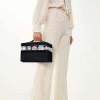 China Large Capacity Black Waterproof Polyester Cosmetic Bag 11x8.6x3.9 Inches for Travel for sale