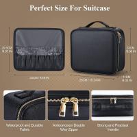 China Travel Makeup Case with Lighted Mirror 3 Color Setting 10.6x9.8x4.6 Inches Cosmetic Train Case for sale