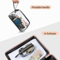China Large Clear Cosmetic Bag Waterproof PVC Toiletry Pouch 9.4x5.5x6.2 Inch Travel Makeup Organizer for sale