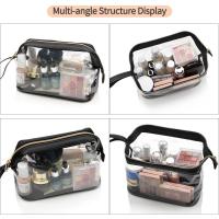 China Large Clear Cosmetic Bag Waterproof PVC Toiletry Pouch 9.4x5.5x6.2 Inch Travel Makeup Organizer for sale