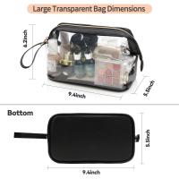 China Large Clear Cosmetic Bag Waterproof PVC Toiletry Pouch 9.4x5.5x6.2 Inch Travel Makeup Organizer for sale