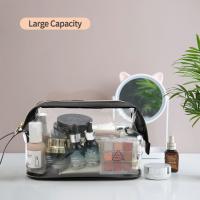 China Large Clear Cosmetic Bag Waterproof PVC Toiletry Pouch 9.4x5.5x6.2 Inch Travel Makeup Organizer for sale