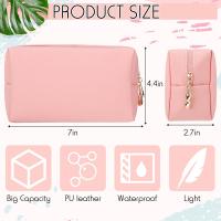 China Waterproof PVC Leather Cosmetic Bag 18x7x11cm Travel Makeup Pouch with Zipper for sale