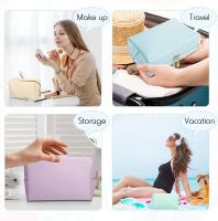 China Waterproof PVC Leather Cosmetic Bag 18x7x11cm Travel Makeup Pouch with Zipper for sale