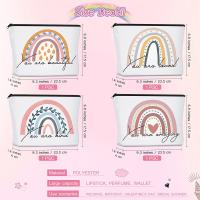 China Canvas Cosmetic Bag Set 4 Piece Inspirational Quotes Waterproof 9.3x6.9x1.6 Inches for sale