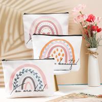 China Canvas Cosmetic Bag Set 4 Piece Inspirational Quotes Waterproof 9.3x6.9x1.6 Inches for sale