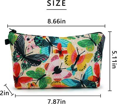 China Custom Polyester Cosmetic Bag 8.66x2x5.11 Inches Water Resistant Travel Toiletry Organizer for sale