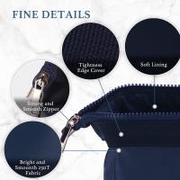 China Customizable Blue Solid Makeup Bag Organizer Zipper Pouch 18.3x13.7x8.6cm Travel Toiletry Bag for sale