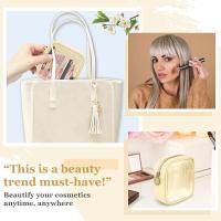 China Lightweight Waterproof Transparent Makeup Bag 5x4.75x2 inch Polyester Cosmetic Pouch for sale