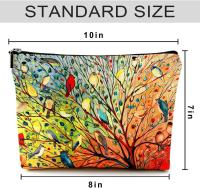 China Canvas Waterproof Travel Makeup Bag 10x7 Inches Shockproof Cosmetic Pouch for Women for sale