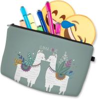 China Canvas Travel Makeup Bag 8.65x5.35x7.08 Inch Waterproof Cosmetic Pouch for Women for sale
