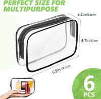 China Clear PVC Toiletry Bag 6.9x4.7x2.2 Inch Portable Travel Cosmetic Makeup Pouch Set for sale