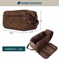 China PU Leather Travel Toiletries Bag 21.5cm Water Resistant Dopp Kit Shaving Organizer for sale