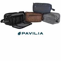 China PU Leather Travel Toiletries Bag 21.5cm Water Resistant Dopp Kit Shaving Organizer for sale