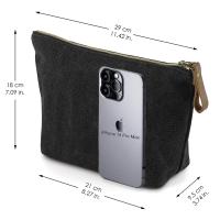 China Canvas Large Cosmetic Bag Travel Makeup Organizer Toiletry Bag 29x9.5x18 cm for sale