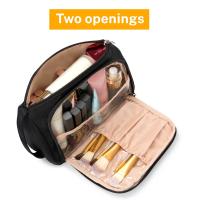 China Polyester Travel Cosmetic Bag Organizer 24x14x10cm Water Resistant Makeup Pouch for sale