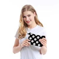China Black White Water Resistant Polyester Cosmetic Bag 8x6x0.5 Inch Volleyball Gift for Teen Girls for sale