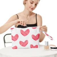 China Waterproof Large Capacity Travel Cosmetic Bag 11.8x8.7x2 Inches Polyester Zipper Pouch for sale