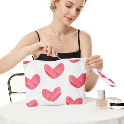 China Waterproof Large Capacity Travel Cosmetic Bag 11.8x8.7x2 Inches Polyester Zipper Pouch for sale