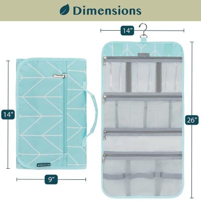 China Waterproof Hanging Toiletry Bag 14x26x1 Inches Foldable Travel Toiletries Organizer for Men Women for sale