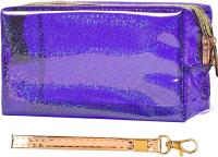 China PVC Transparent Zippered Toiletry Bag with Handle Strap 7x4.5x3.1 Inch Portable Makeup Case for sale