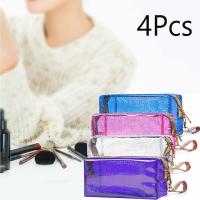 China PVC Transparent Zippered Toiletry Bag with Handle Strap 7x4.5x3.1 Inch Portable Makeup Case for sale