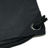China Recyclable Black Waterproof Drawstring Backpack Bag 0.1kg Custom Logo Durable Polyester for sale