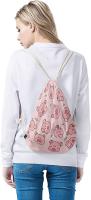 China Custom Polyester Drawstring Bag Backpack 41x34cm Waterproof Durable Pink for sale