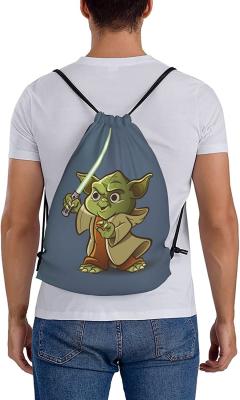 China Waterproof Anime Drawstring Backpack Bulk Cartoon String Backpack Drawstring Bags Cinch Bag Sackpack for Men Women for sale