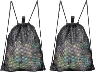 China Polyester Mesh Drawstring Bag 18x15 inch Waterproof Lightweight for Gym Laundry Beach Mushroom Hunting for sale