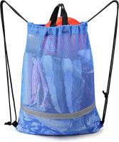 China Beach BeeGreen Mesh Drawstring Bag Backpack Lightweight Heavy Duty For Sport for sale