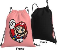 China Custom Pink Drawstring Backpack 43x36cm Lightweight Polyester Gym Yoga Bag for Men Women for sale
