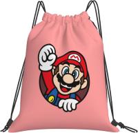 China Custom Pink Drawstring Backpack 43x36cm Lightweight Polyester Gym Yoga Bag for Men Women for sale
