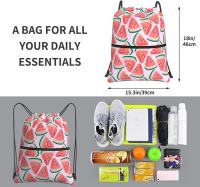 China Watermelon Drawstring Gym Backpack Bag Waterproof For Men Women With Pockets for sale