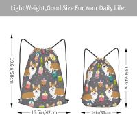China Lightweight Girls Drawstring Gym Backpack 16.5x19.6 Inch Water Resistant Sports School Bag for sale
