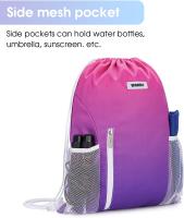 China Water Resistant Drawstring Backpack Bag Sport Gym Sackpack With Mesh Pockets for sale