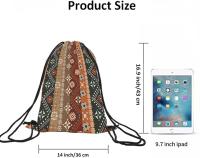 China Boho Floral Drawstring Bag Backpack Bohemian Style Tribal Art Batik Seamless Pattern for sale