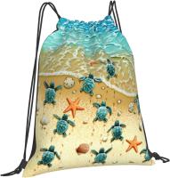 China Sea Turtle Drawstring Backpack Waterproof Adjustable Lightweight Gym Drawstring Bag Sports Dance Sackpack for sale