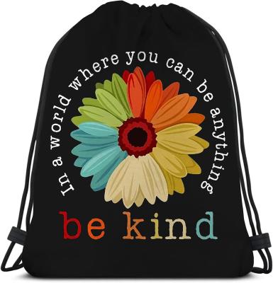 China Lightweight Waterproof Drawstring Backpack 43x36cm Polyester Gym Daypack for sale