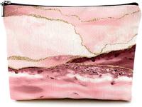 China Canvas Waterproof Cosmetic Bag 10x7 Inch Travel Makeup Pouch with Zipper for Women for sale
