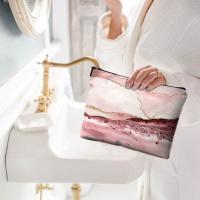 China Canvas Waterproof Cosmetic Bag 10x7 Inch Travel Makeup Pouch with Zipper for Women for sale