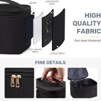 China Waterproof Polyester Cosmetic Bag 6.5x5.5x4 Inch Shockproof Makeup Organizer with Handle for Travel for sale