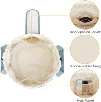 China Shockproof Water-resistant Polyester Drawstring Makeup Bag 11x6x11 inch Large Cosmetic Toiletry Organizer for sale